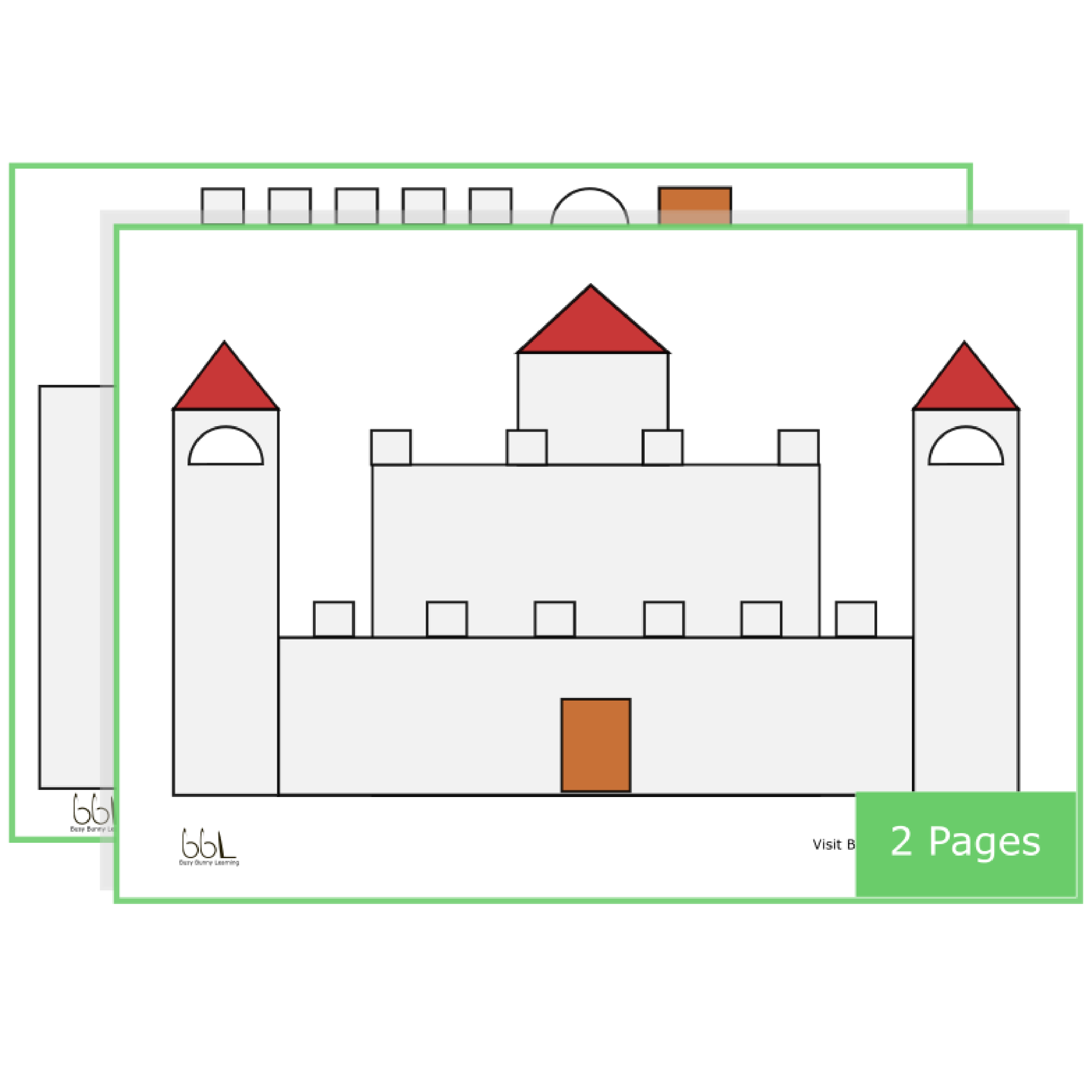 2D Castle Shape Builder Sheet - Busy Bunnies Learning 2D Castle Shape Builder Sheet - Busy Bunnies Learning